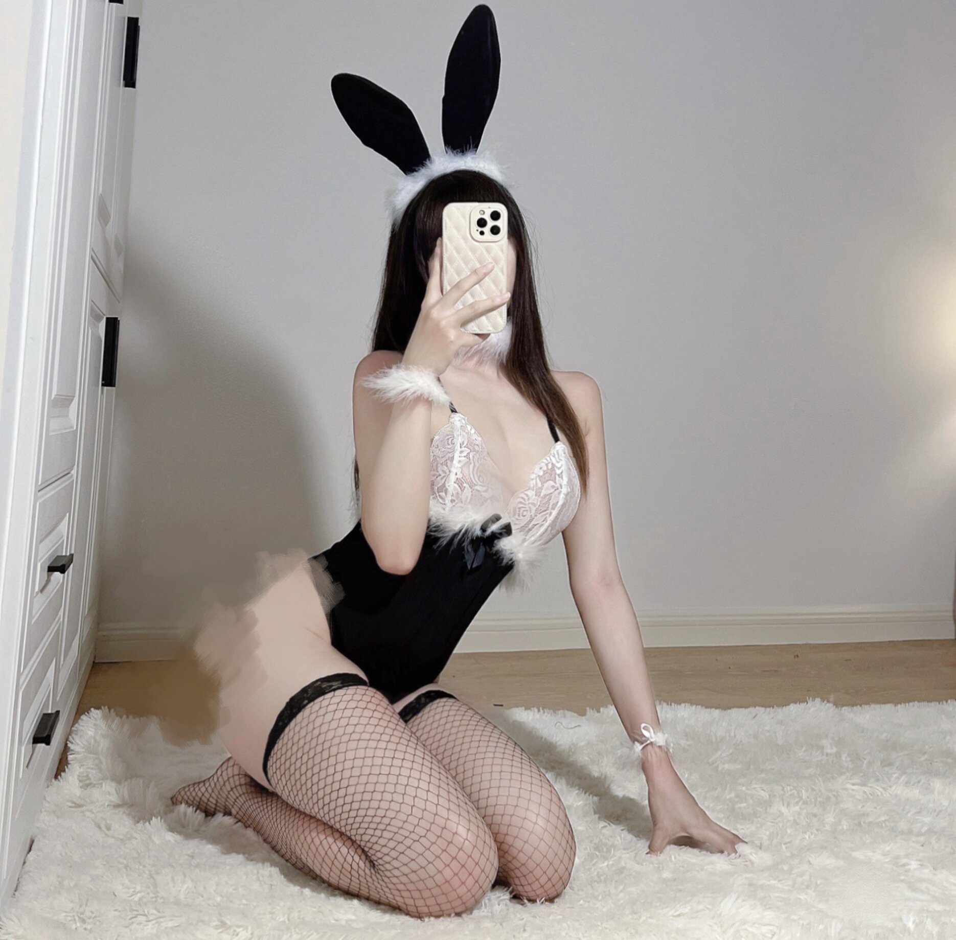 Сексуальное чистое желание, милый плюшевый костюм кроличьей девочки, боди, униформа для соблазнения, страсть, открытый комплект