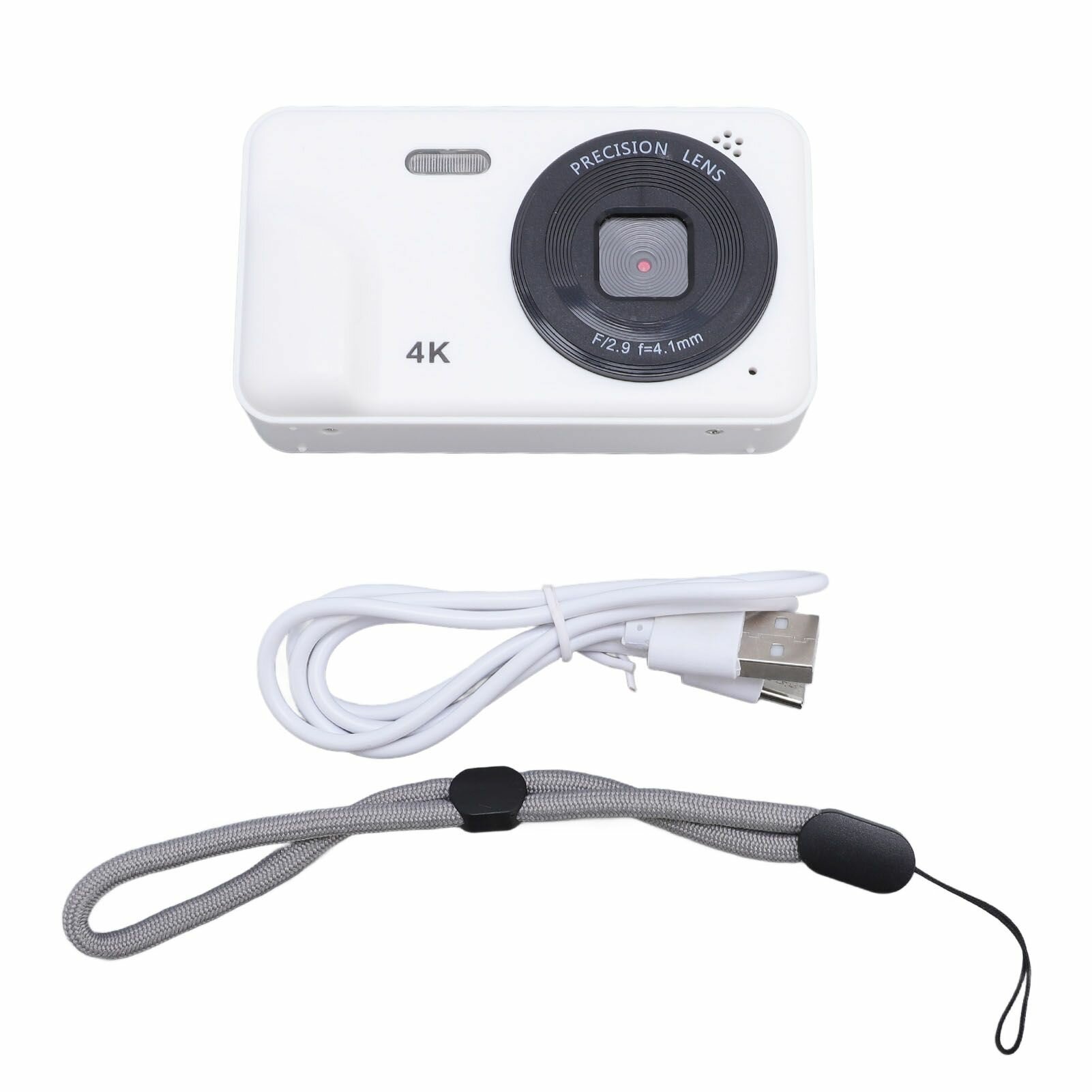 Цифровая камера 48MP 1080P с автофокусом, 5-кратным зумом, 2,0-дюймовым IPS-экраном, несколькими фильтрами, портативная компактная студенческая камера для ежедневных путешествий, белая