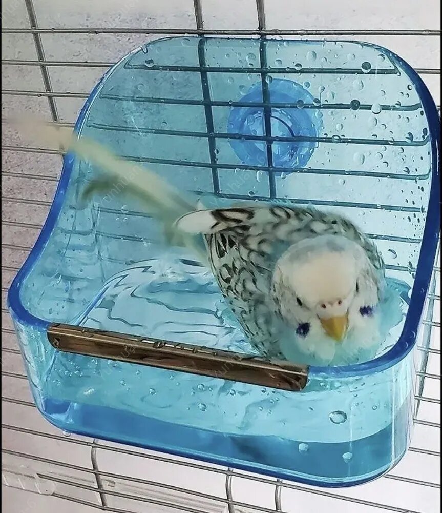 Подвесная кормушка для волнистых попугаев / Аксессуары для птичьих клеток Коробка для купания птиц, 1 шт.