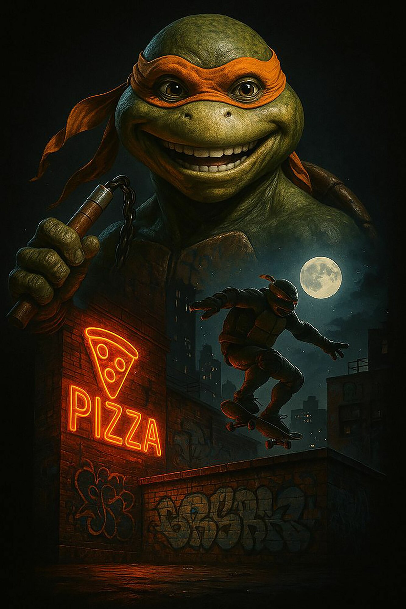 Плакат черепашки ниндзя