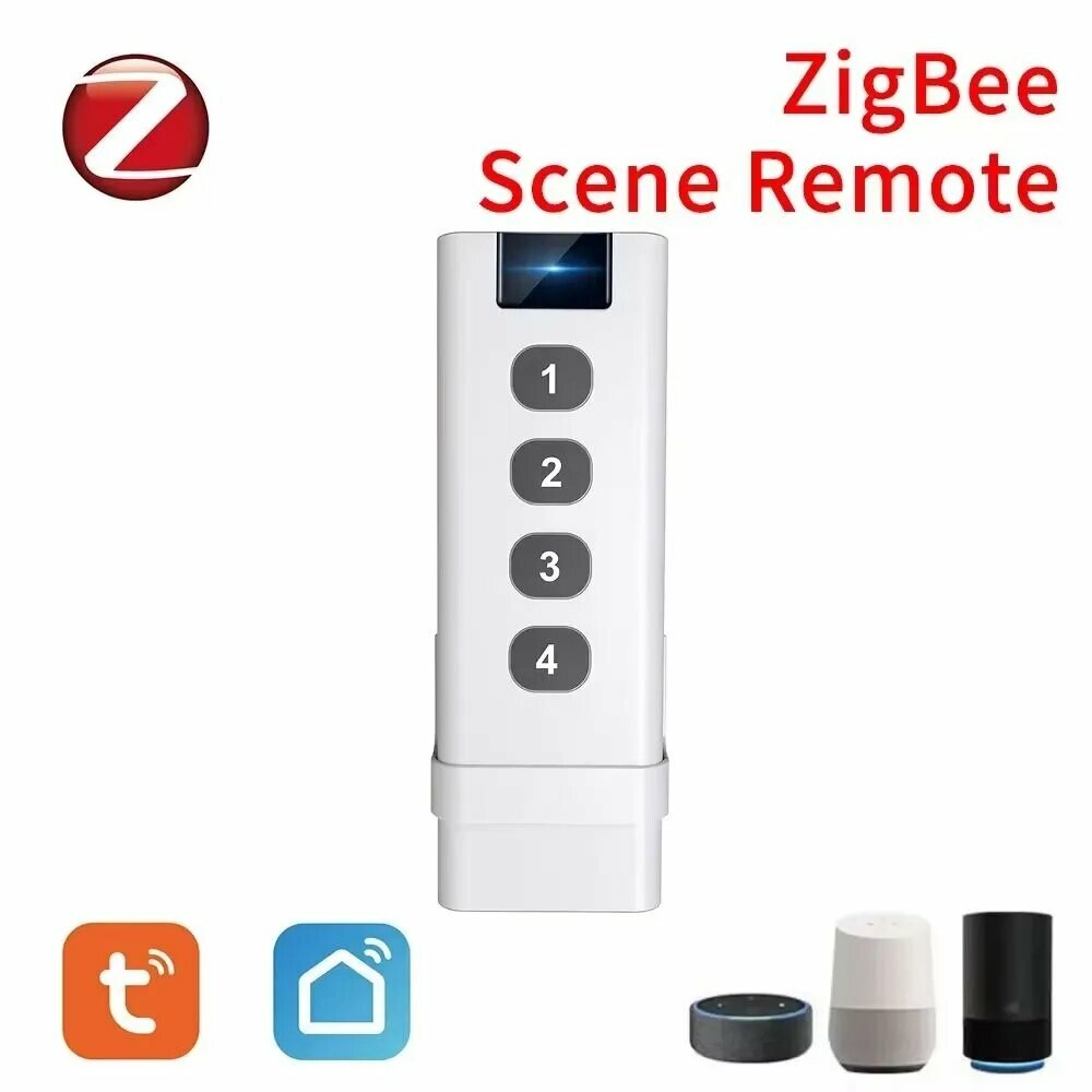 Tuya Smart Home ZigBee пульт дистанционного управления 4-канальный универсальный переключатель сцен с 4 кнопками для устройств Smart Life