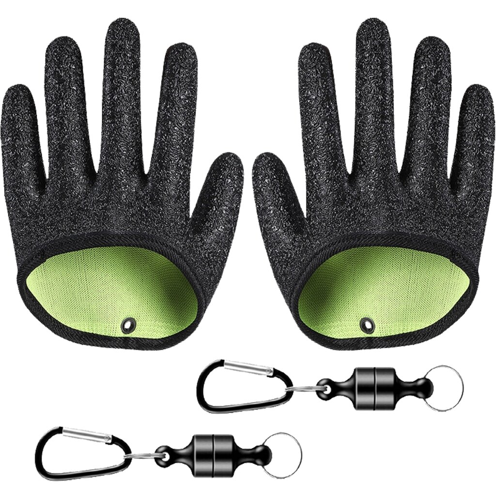 Перчатки для рыбалки с магнитным механизмом. Нескользящие перчатки для ловли рыбы. Прочные.