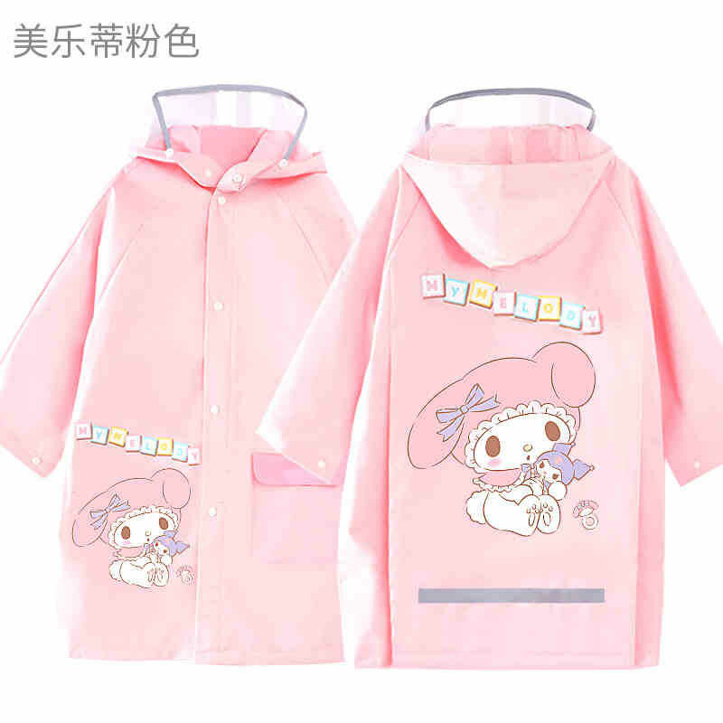 Официально лицензированный детский дождевик Sanrio Kuromi, пончо для детей старшего возраста, водонепроницаемый плащ для мальчиков и девочек, средний и длинный стиль