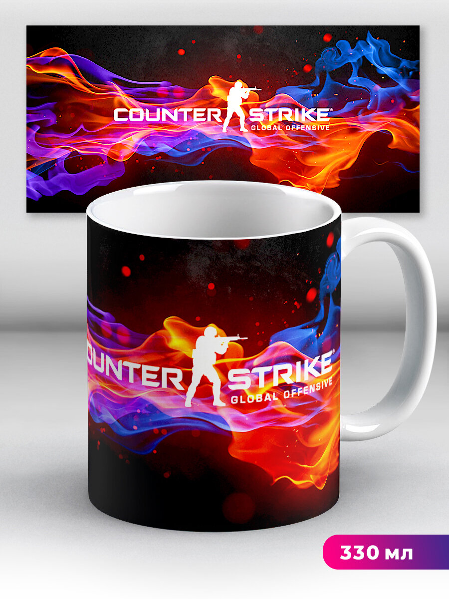Кружка Counter-Strike Global Offensive 330 мл, керамическая с ярким принтом, подходит для СВЧ