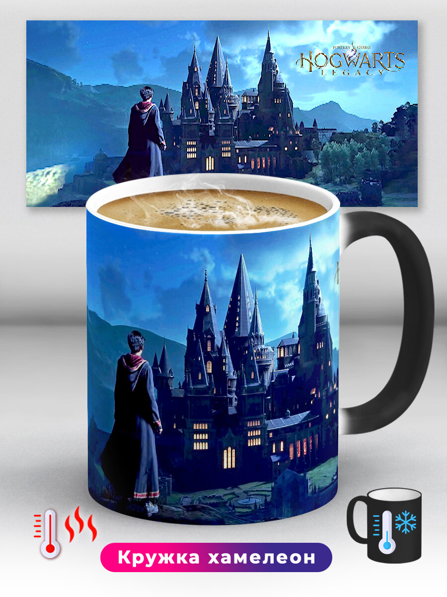 Кружка хамелеон Hogwarts Legacy Наследие Хогвартса синий