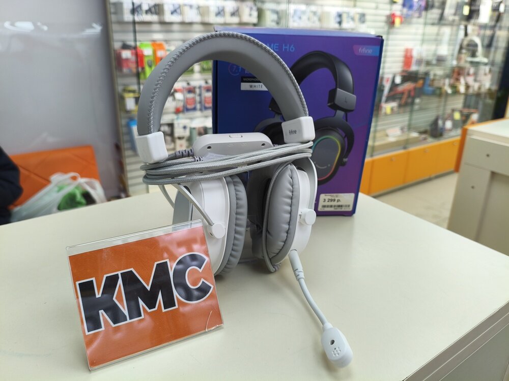 Проводные наушники FIFINE H6X белый, охватывающие, динамические БУ уценка