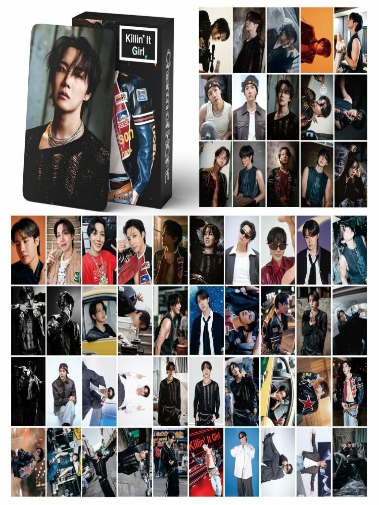 55 шт. Фотокарточки J-HOPE BTS "KILLIN IT GIRL" Официальный мерч Чон Хосока, ломо карты, коллекционные карточки для фанатов, декор для скрапбукинга и фотостены, идеальный подарок для ARMY