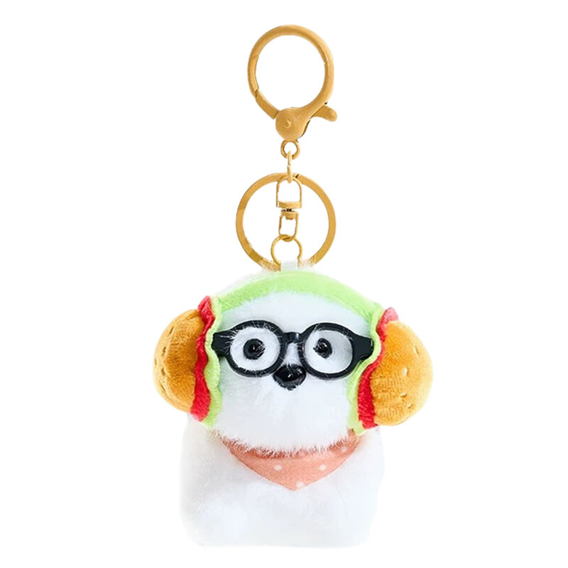 Плюшевые подвески унисекс X3COMMUNE "Маленький зверек с гамбургером", 9CM EU, Hamburger Glass Puppy White