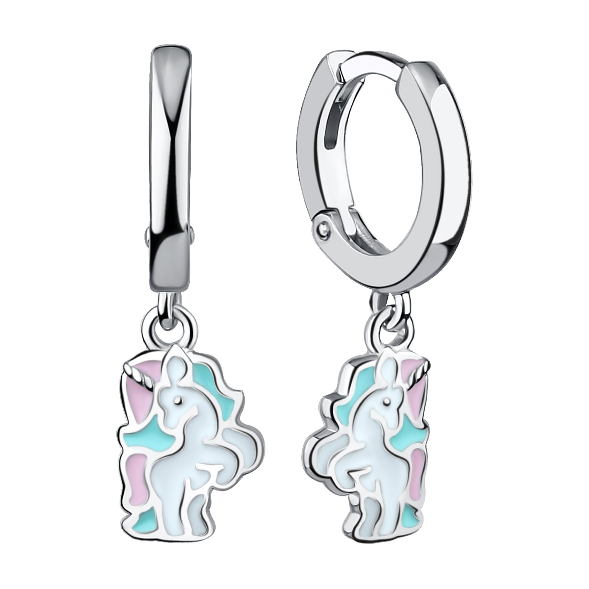 Серьги, серебро, 925 проба, родирование, эмаль