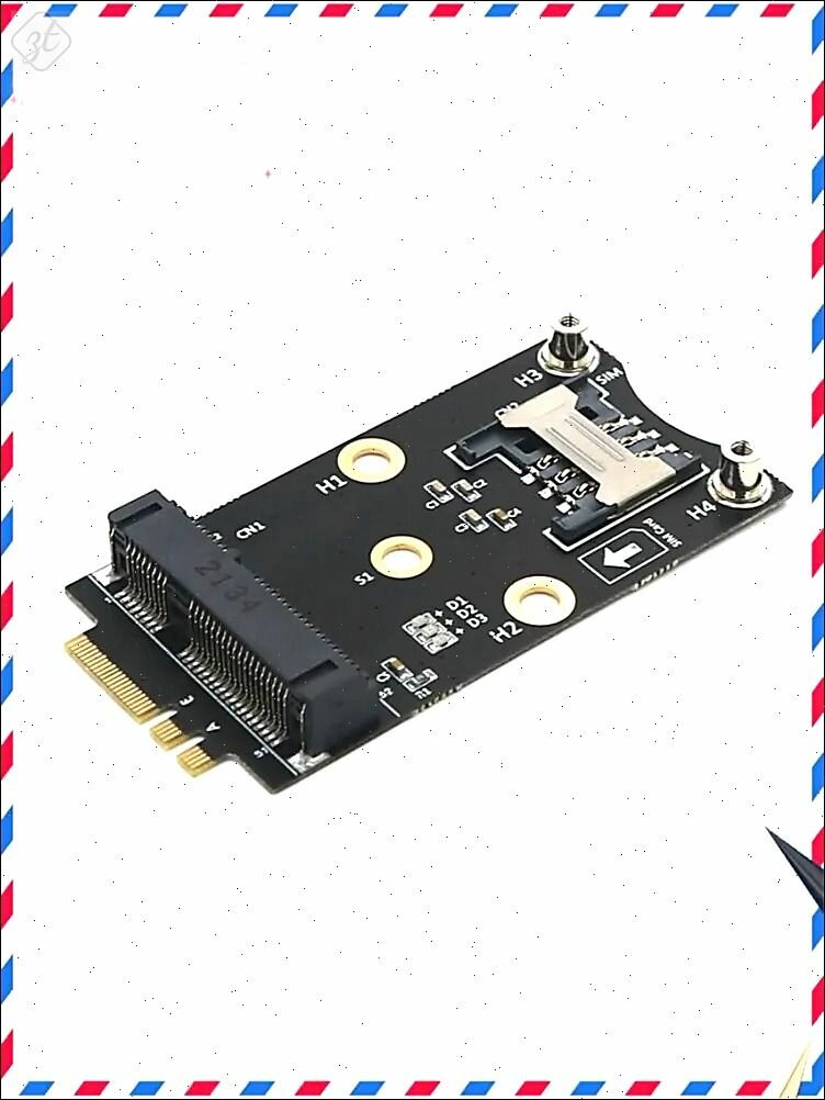 Адаптер M.2 Wifi Mini PCIE Беспроводная сетевая карта совместим с M2 NGFF Key A + E Card Raiser со слотом SIM-карты