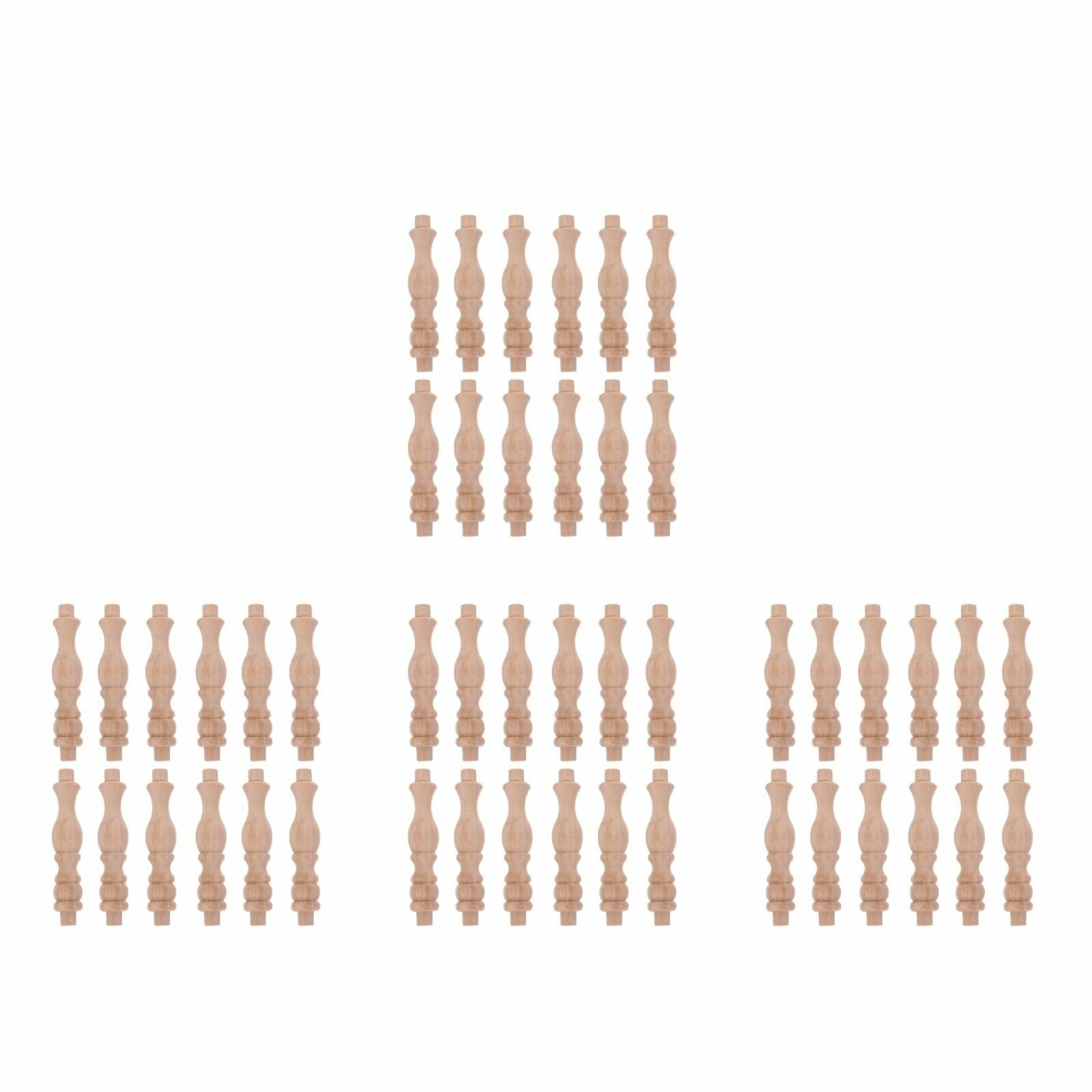 Набор из 48 деревянных римских столбиков для перил и лестничных ограждений, бежевые