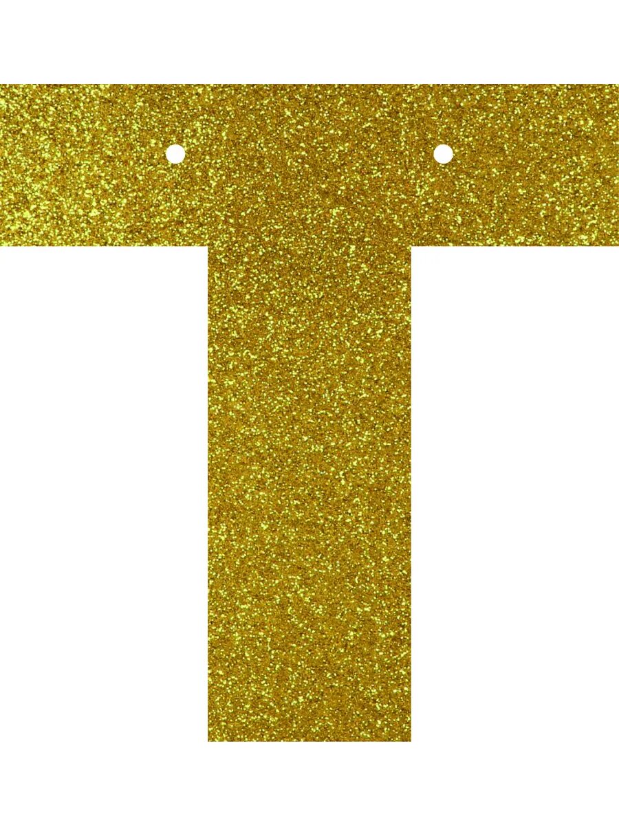 Буква Т, Золото для гирлянды, 135 мм для оформления фотозоны и декора