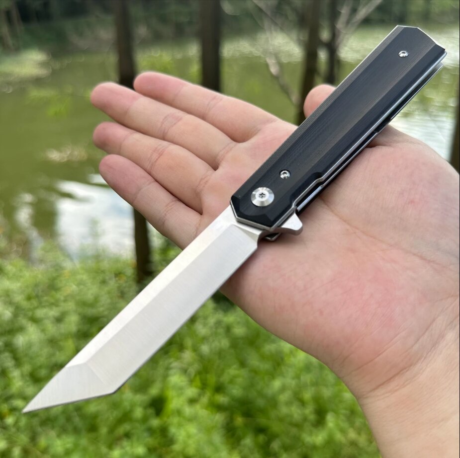 Складной нож танто D2 универсальный , сталь рукоять G10, черный