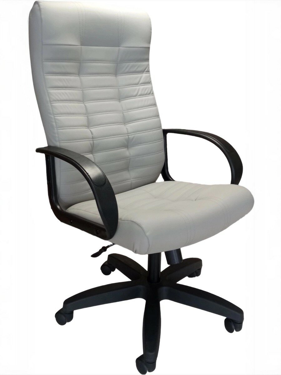 Компьютерное кресло StylChairs Атлант Ультра офисное, обивка экокожа, цвет светло-серый