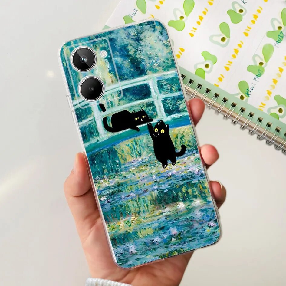 Задняя крышка для Realme 10 чехол RMX3630, милая панда с мультяшным рисунком, тонкая мягкая прозрачная силиконовая задняя крышка для телефона 10 Pro Pl