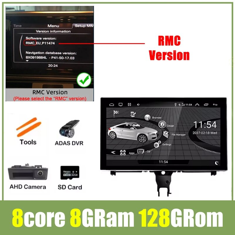 9-дюймовый для Audi A6 C7 A7 2012-2018 плеер автомобильный радиоприемник Android 15 RMC 8G 128G C D