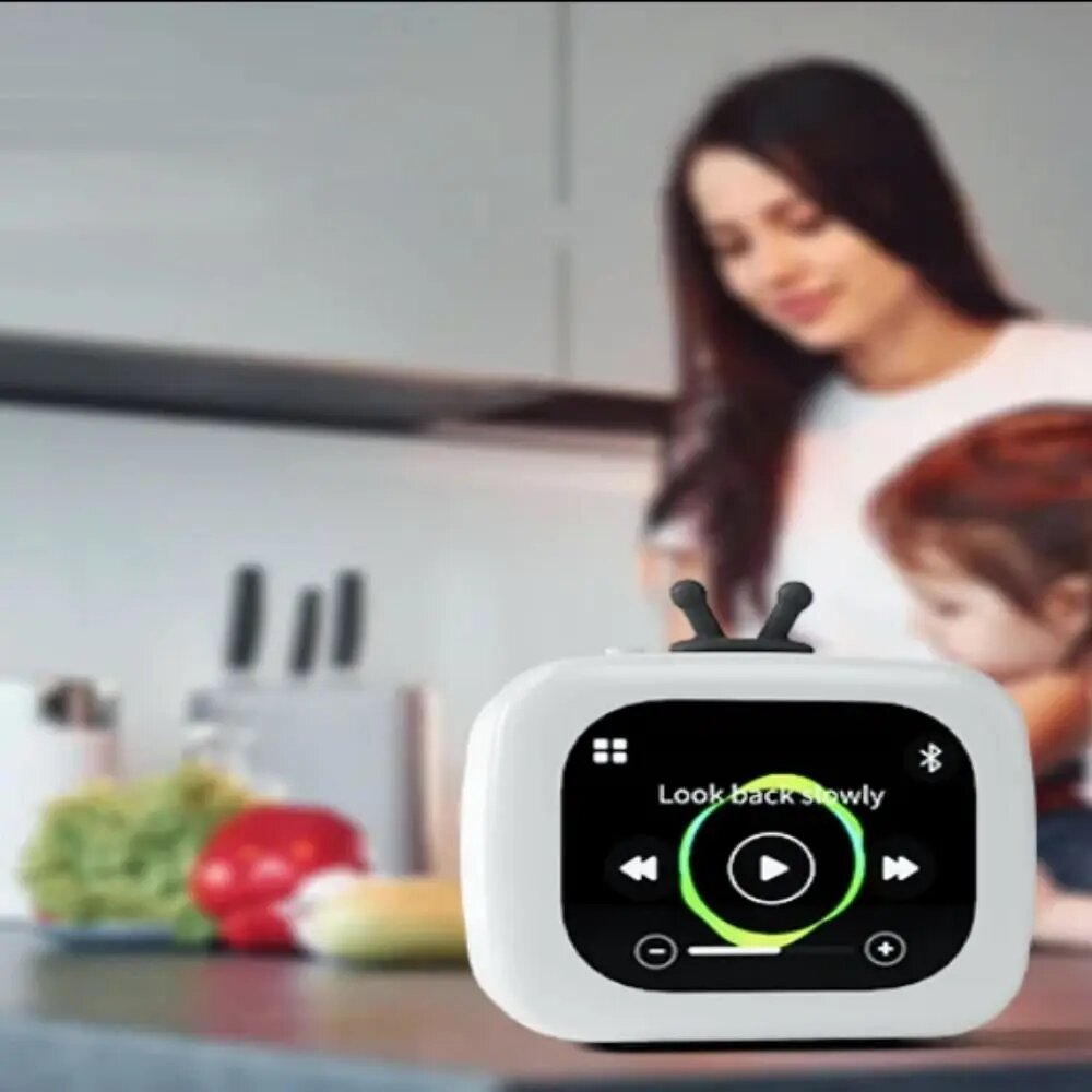 Мини Bluetooth-динамик белый пластик — фото 1