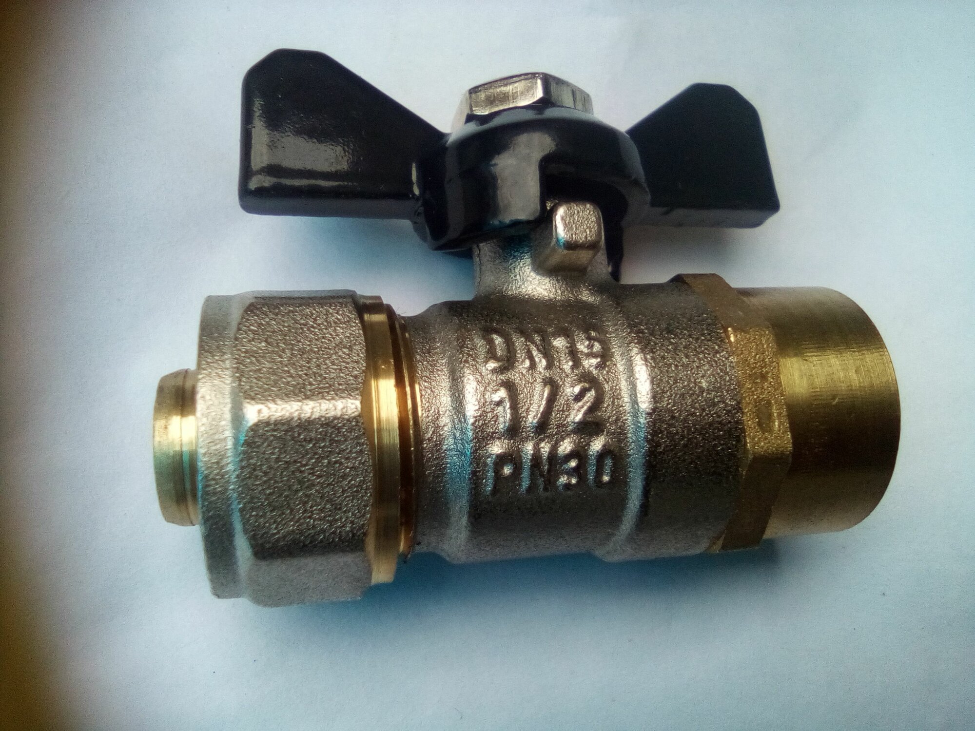 Кран шаровой OTMO1039, латунь, для металлопластиковой трубы, 16х1/2" вн PN30