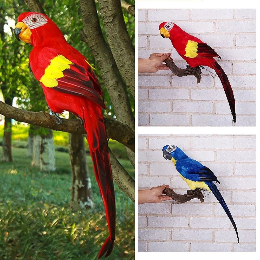 OZ-MAJE Имитация поддельного искусственного пера попугая 45 см волнистый попугайчик домашний декор для сада