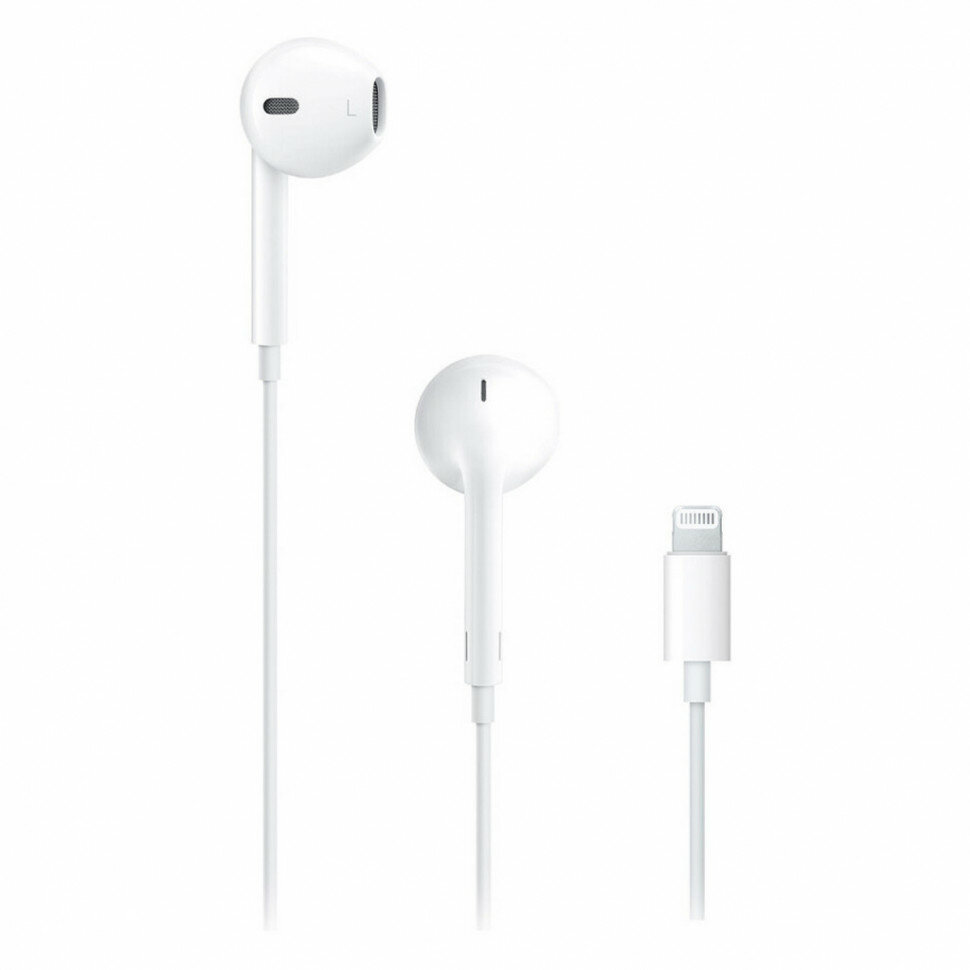 Наушники Apple EarPods с разъёмом Lightning White, белый (MWTY3/MMTN2ZM/A)