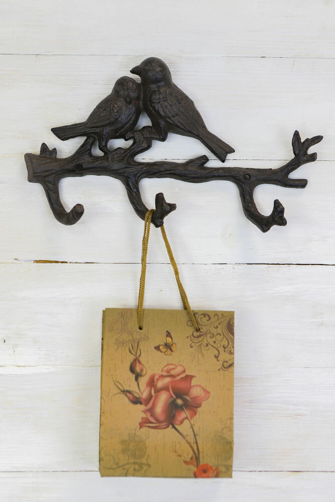 Настенная вешалка крепкие традиции: птички, чугун, 26 см, Boltze 2053340