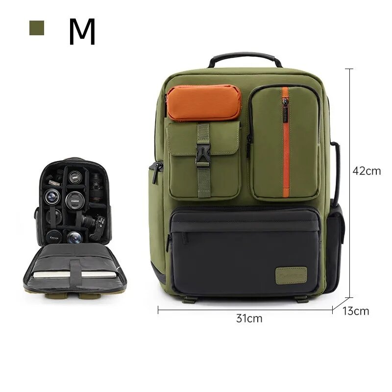 CADeN Рюкзак для камеры Green M