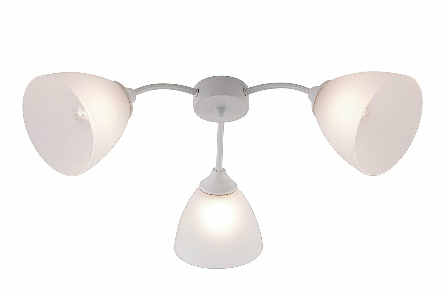Люстра потолочная DEMMAX BCL-003, стекло/металл, белый/белый матовый