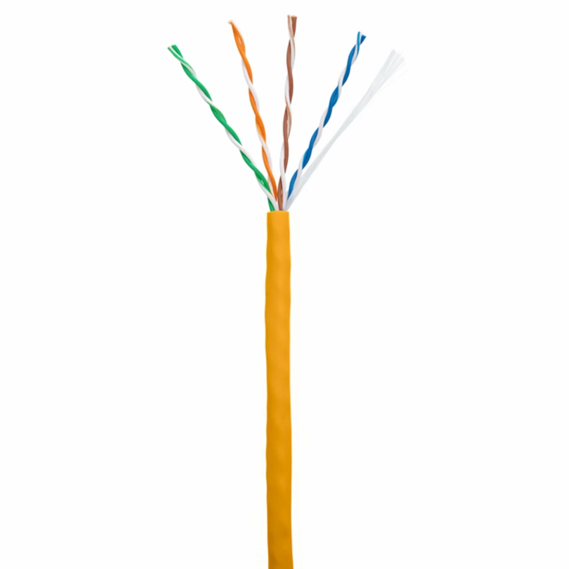 Кабель NETLAN U/UTP 4 пары, Кат.5e (Класс D), 100МГц, одножильный, BC (чистая медь), внутренний, LSZH нг(B)-HF, оранжевый, 305м