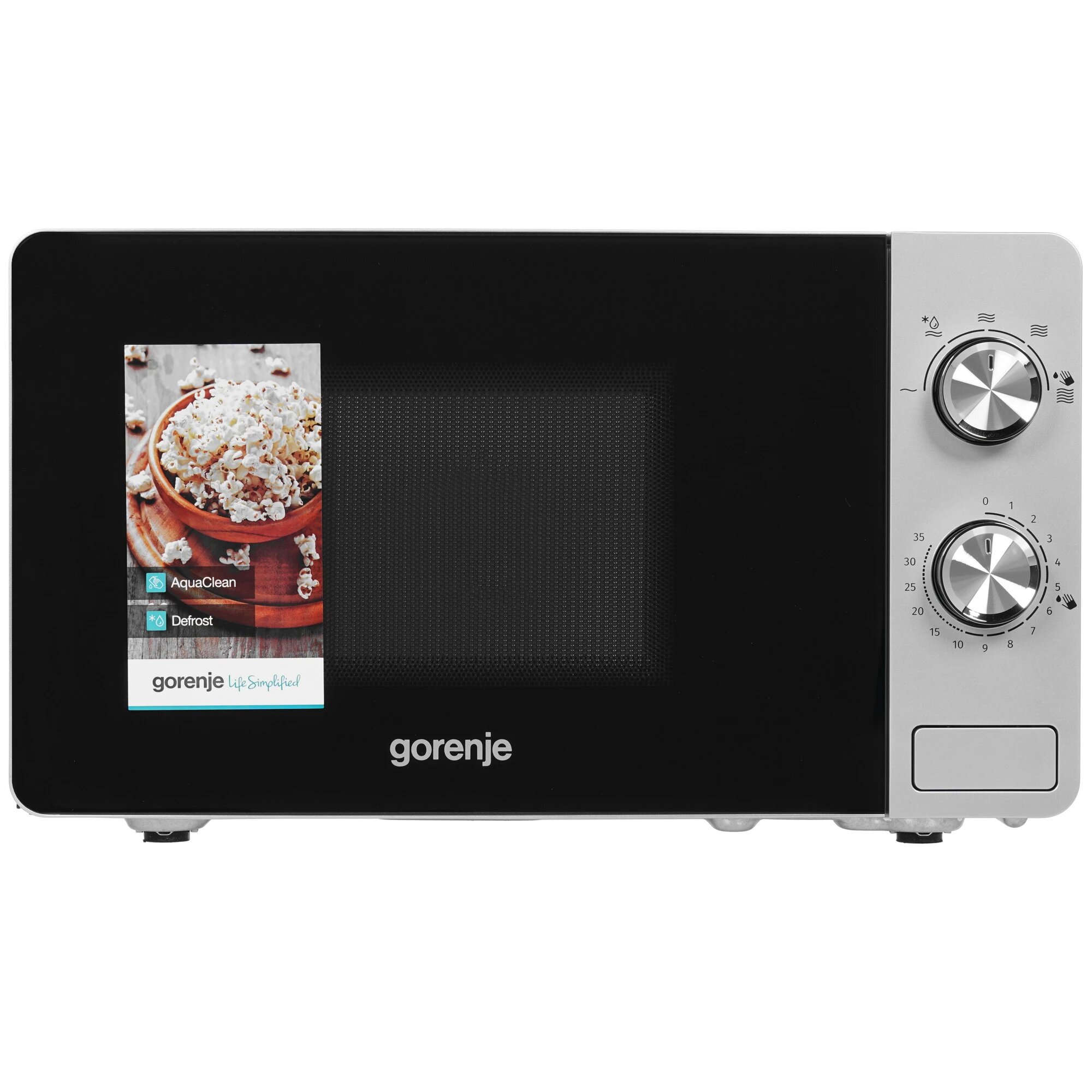 Микроволновая печь GORENJE MO20E1S серебристый, мощность 800 Вт