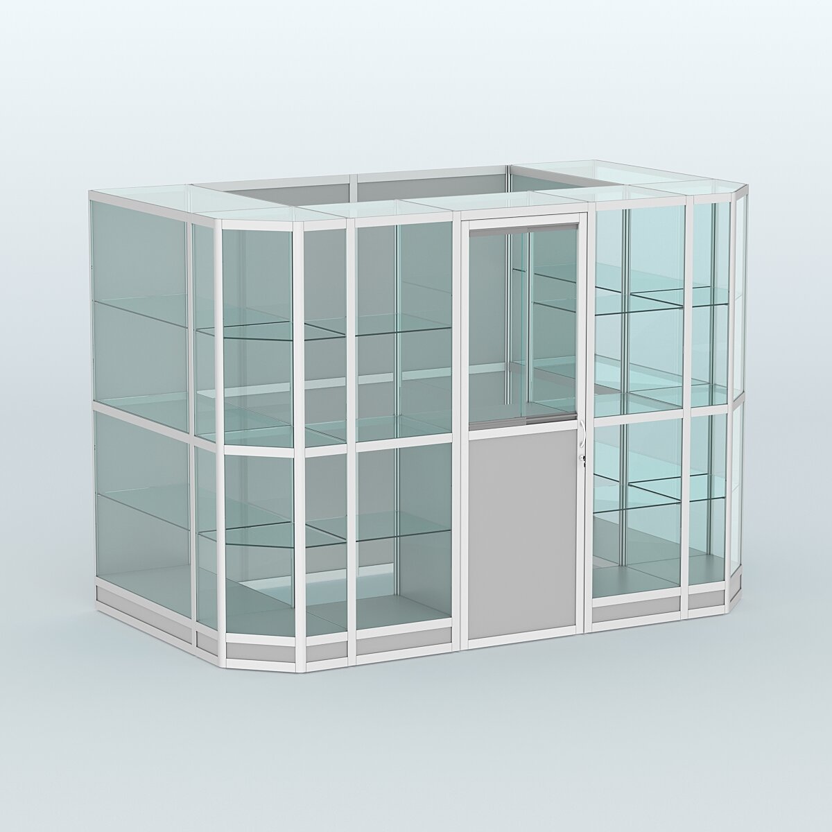 Павильон из профиля пристенный №10г (4,05 кв. м), Серый