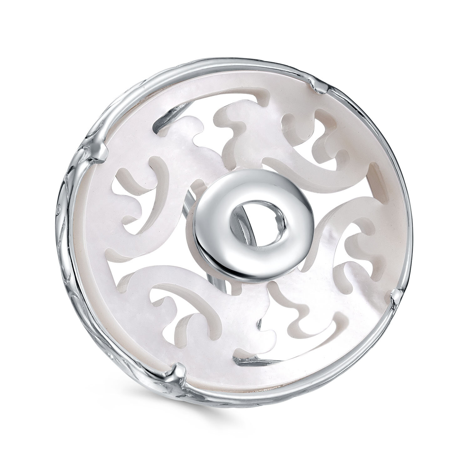 Кольцо тонкое, серебро, 925 проба, перламутр, оникс