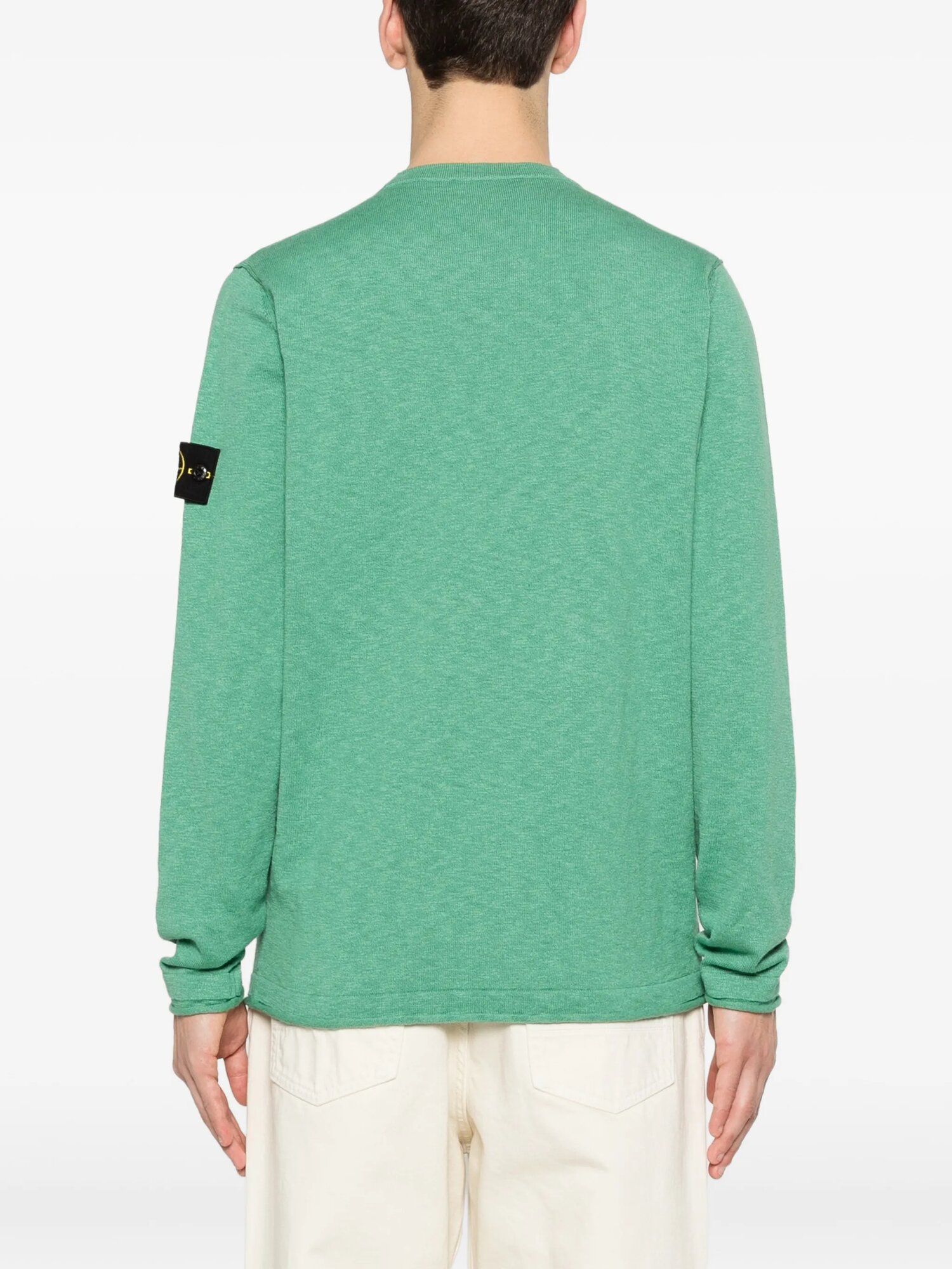 Свитер Stone Island Logo-patch crew-neck sweater, размер M, , зеленый, — фото 1