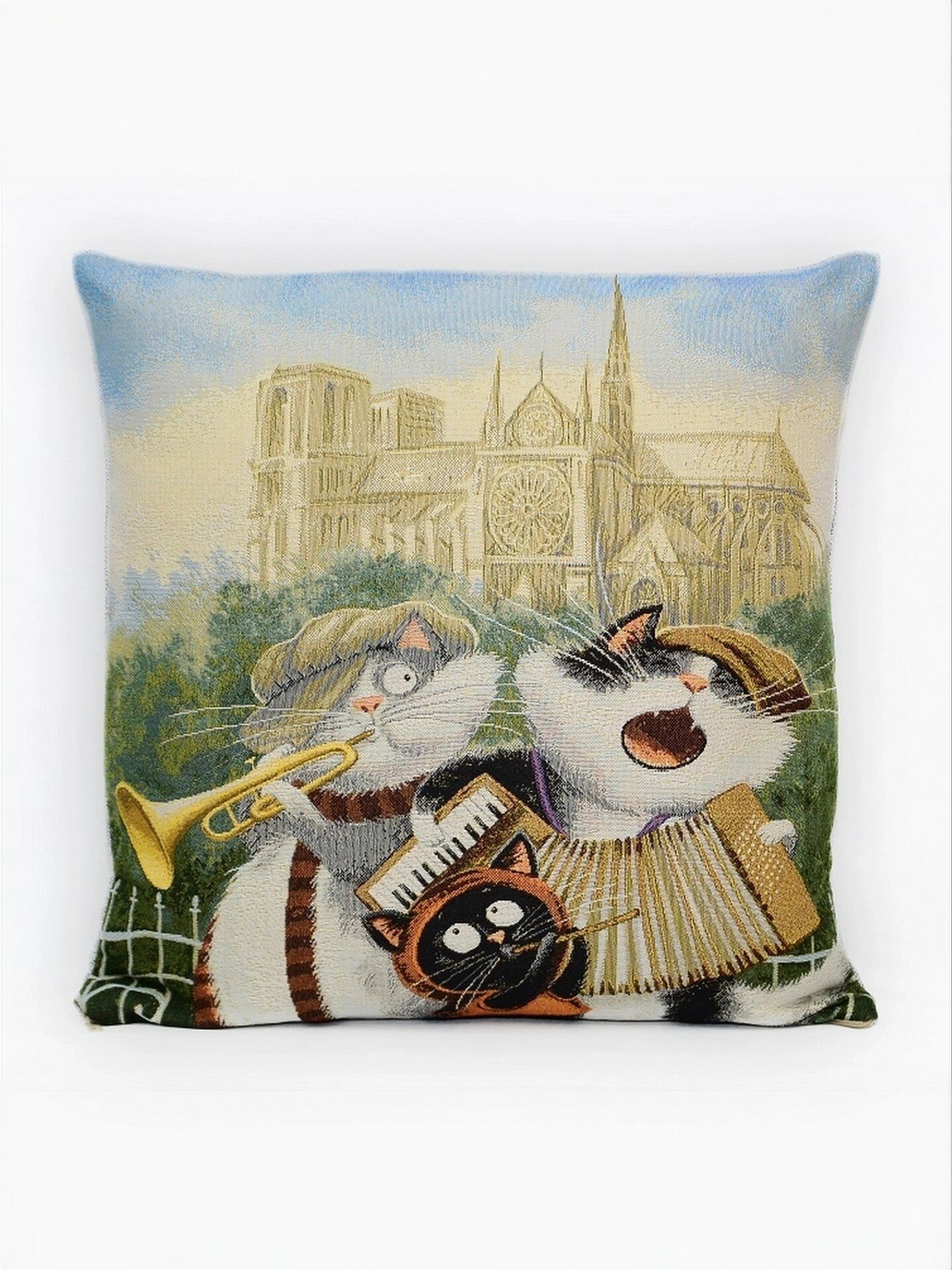 Декоративная гобеленовая наволочка "Свидание Уличные музыканты" 45*45 MIDA VANERI
