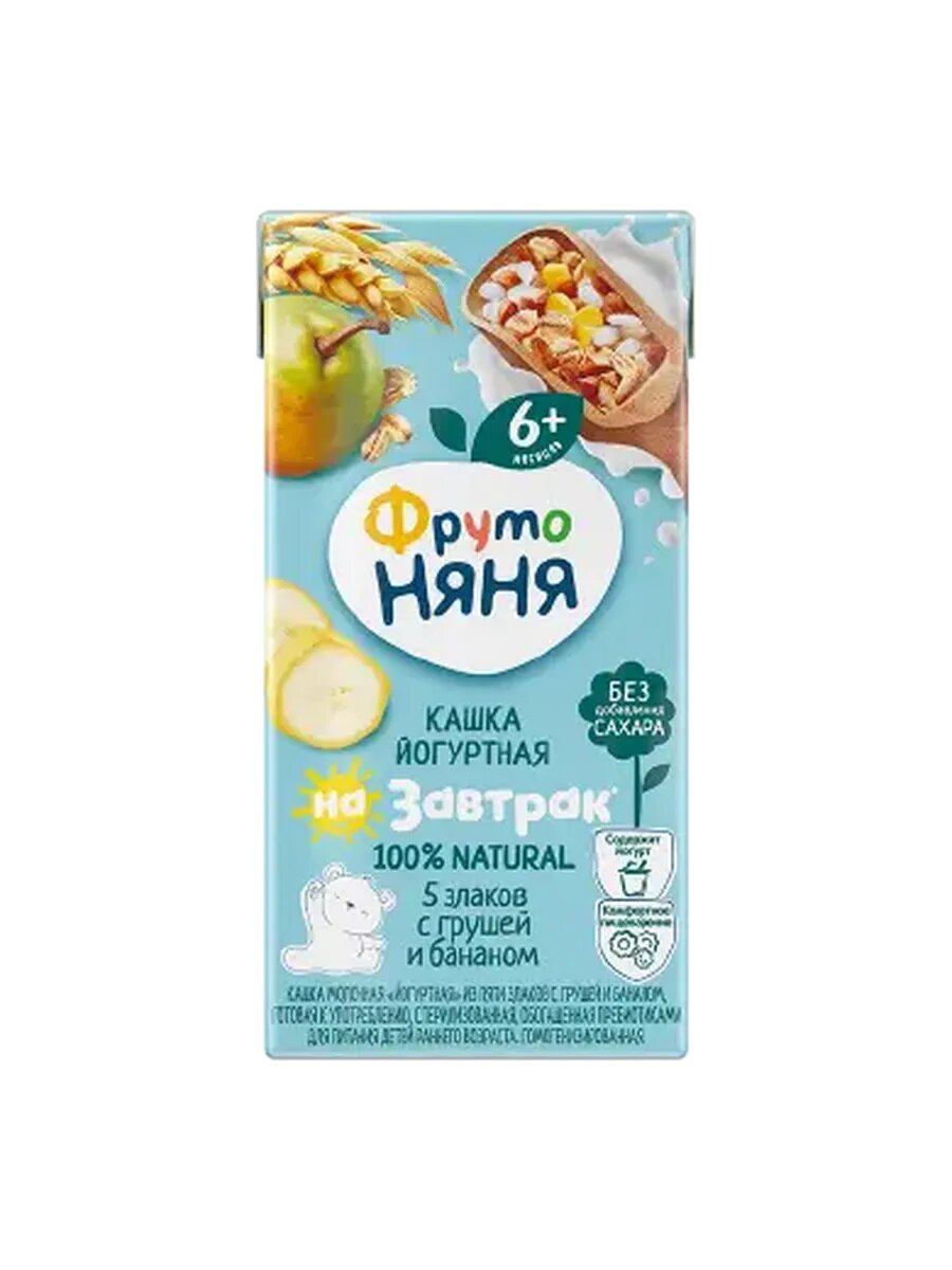 ФрутоНяня Кашка молочная Йогуртная 5 Злаков/груша/банан 200г