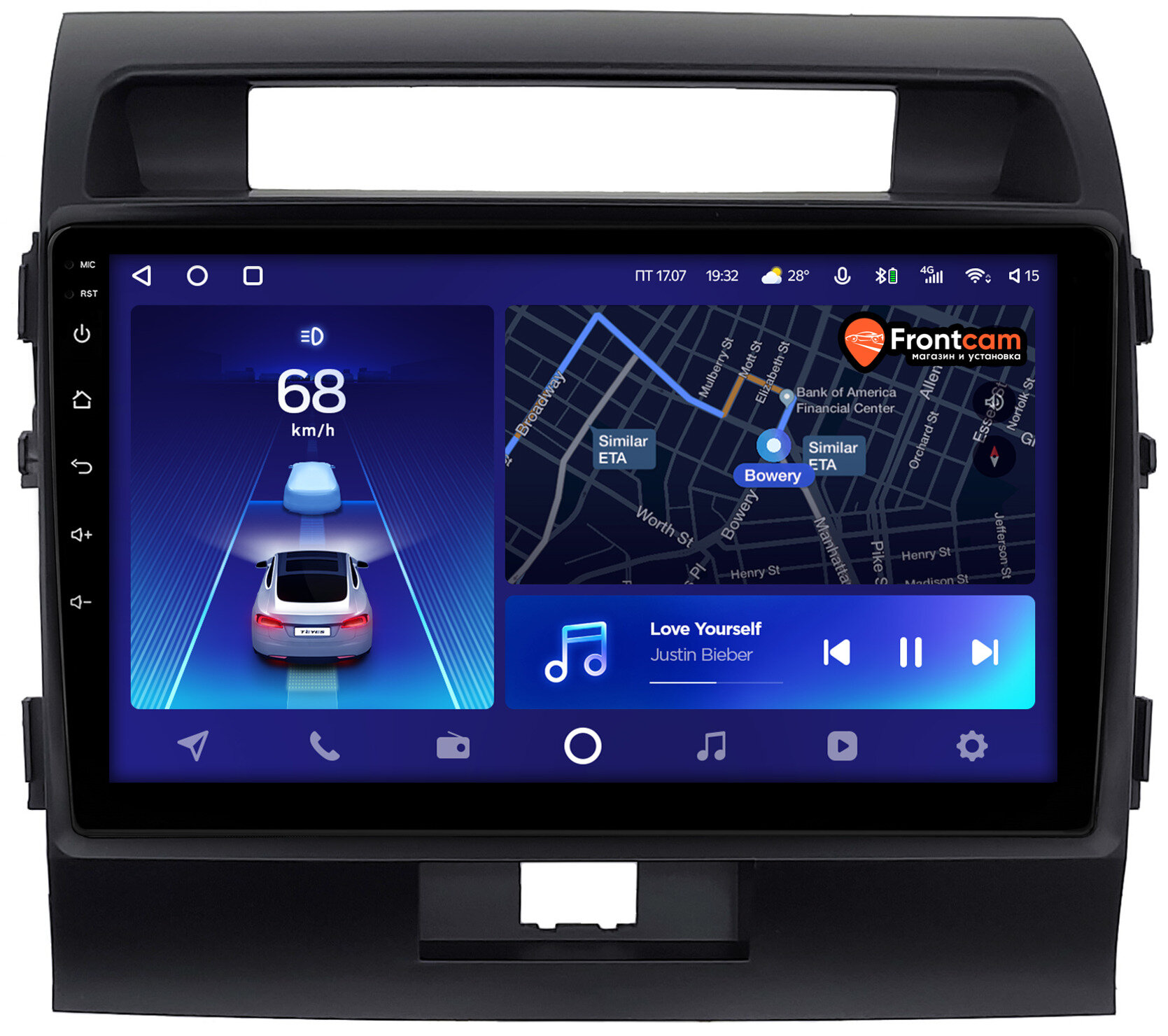 Штатная магнитола Toyota Land Cruiser 200 2007-2015 (авто без NAVI, черная матовая) Teyes CC2 PLUS 6/128 10" RM-10-010-1 Android 10 (4G-SIM, DSP, QLed