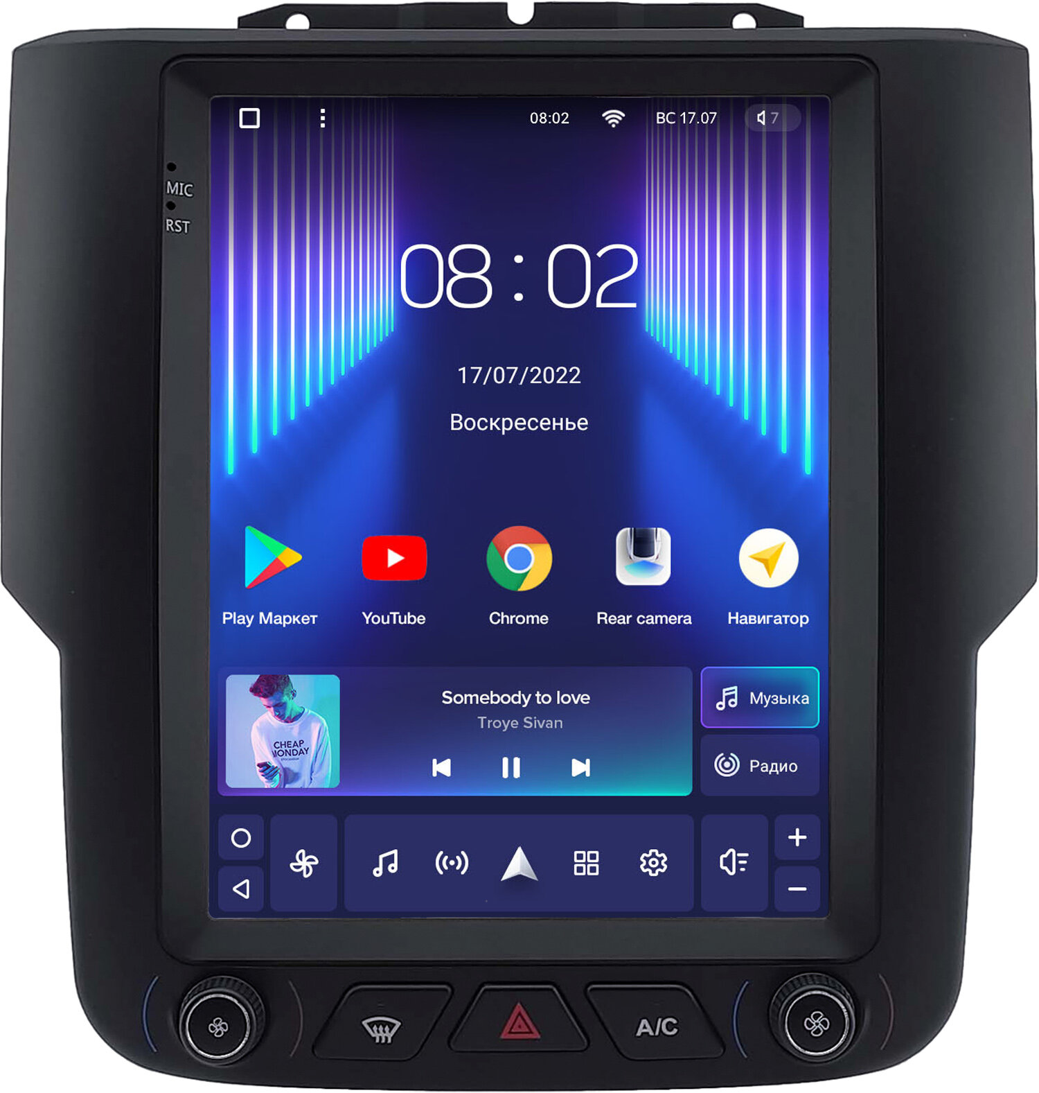 Штатная магнитола Dodge RAM 4 (DS/DJ) 2013-2023 (авто без NAVI) Teyes TPRO 2 DS (Tesla) 9.7" 3/32 RM-1312-254 Android 10 (4G-SIM, DSP, QLed)