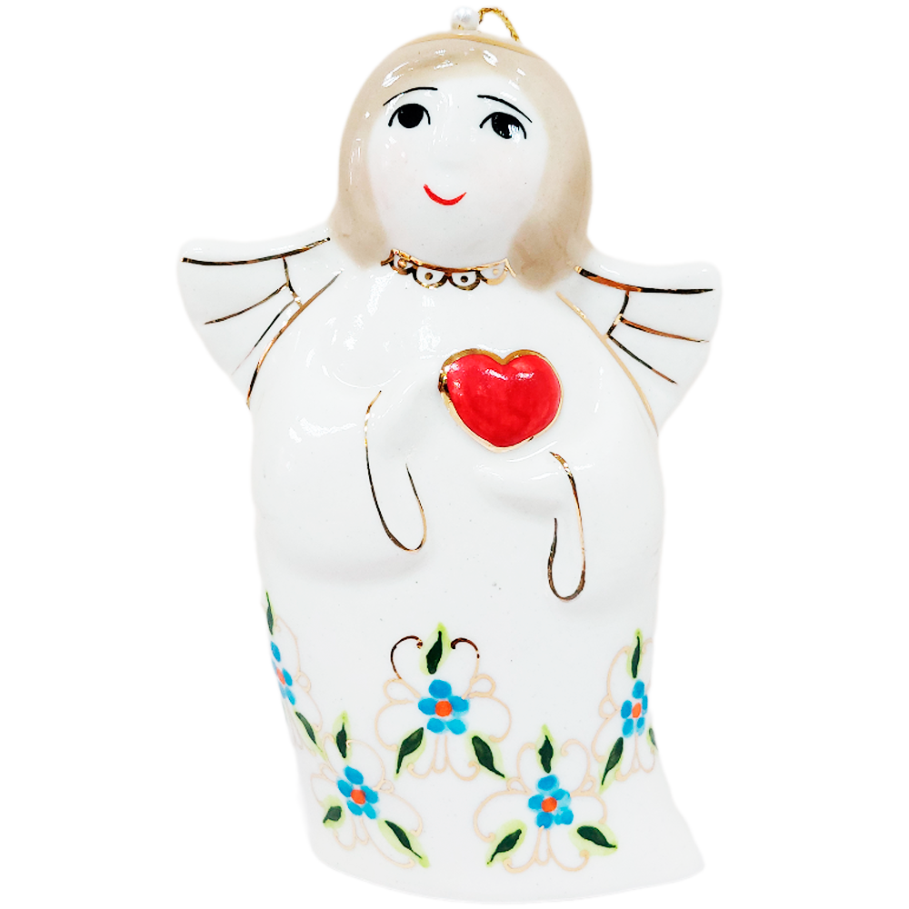 Фарфоровый колокольчик "Ангел с сердцем"