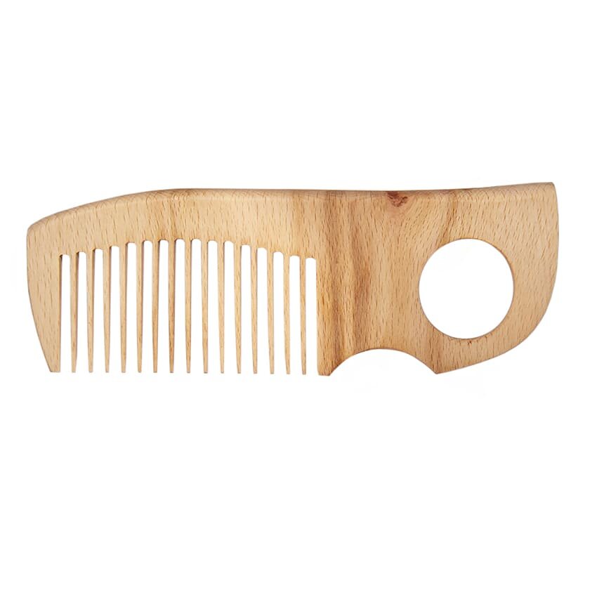 Деревянный гребень для волос Можжевельник фигурный с ручкой 18 х 6,5 см