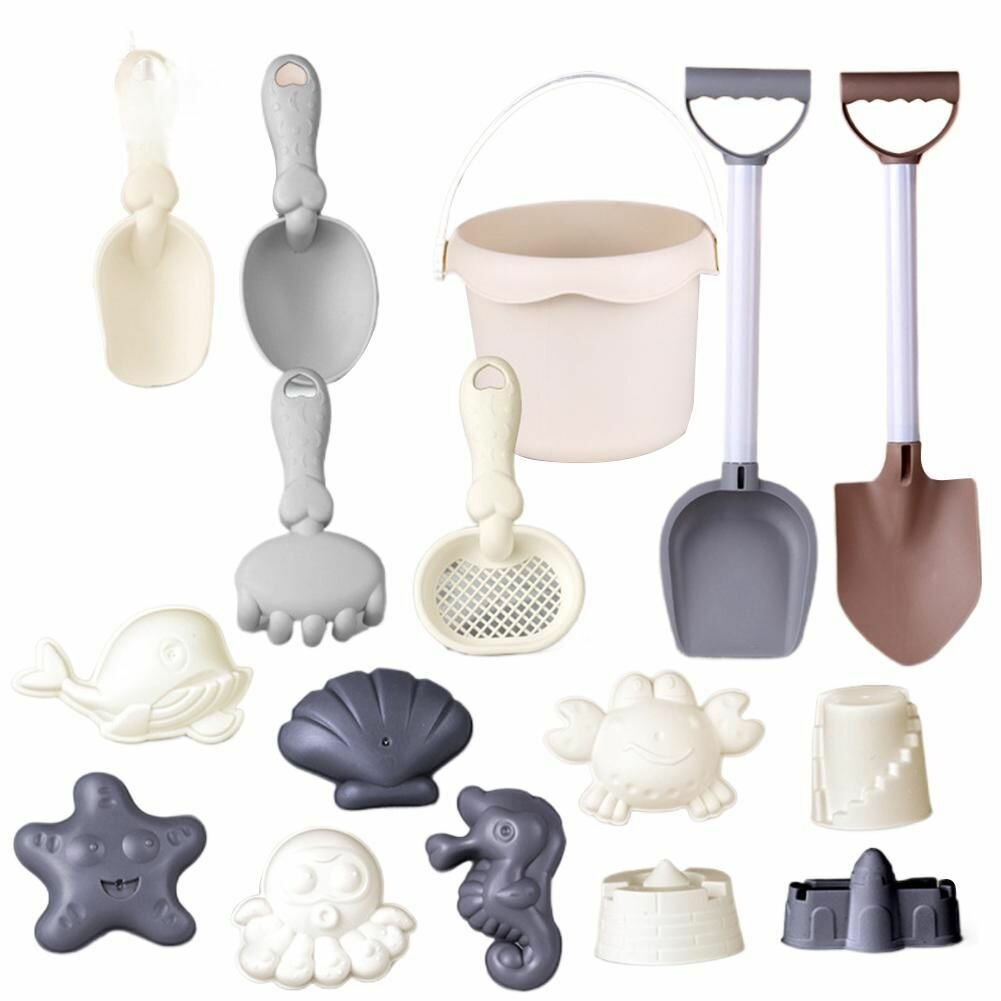 Детский набор для песочницы 16 предметов, Ведро для детских пляжных игрушек