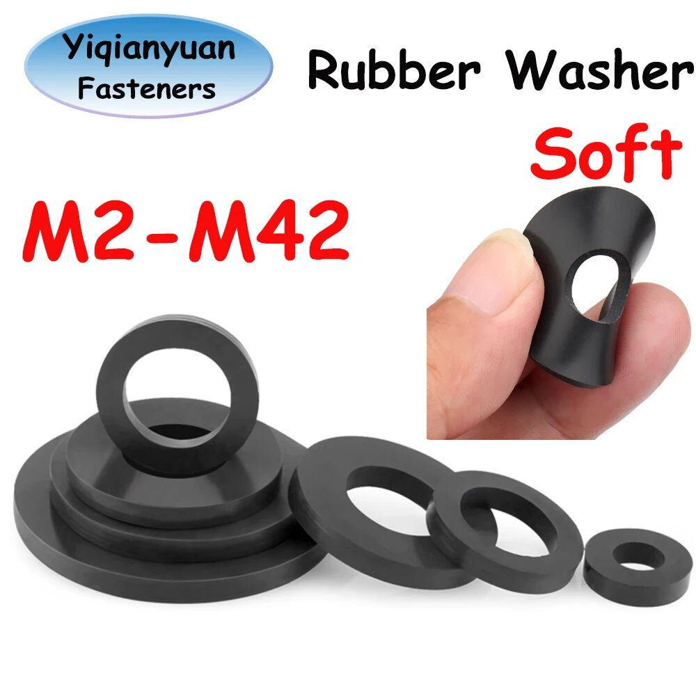 Резиновые шайбы плоские Yiqianyuan M2-M42 черные