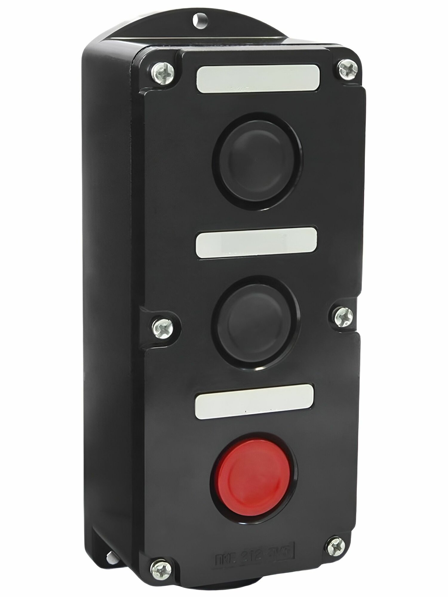 Пост управления ПКЕ 212-3 У3, 10А 660В 50Hz, -440V, "Пуск-Стоп", 2 черн. 1 красн, цилиндр, накладной, IP40.
