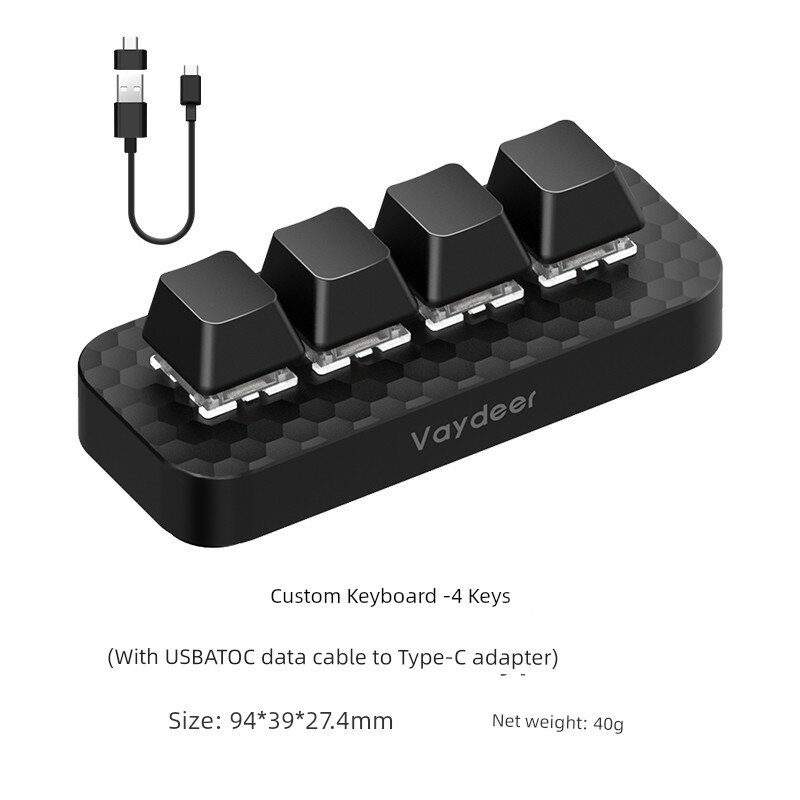 Механическая мини-клавиатура с возможностью программирования макросов одной рукой, мини-клавишами для быстрого доступа