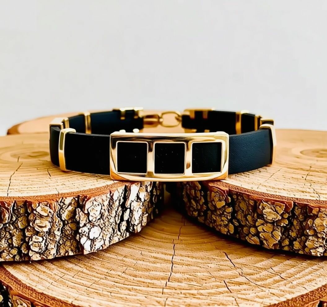 Браслет, красное золото, 585 проба, каучук