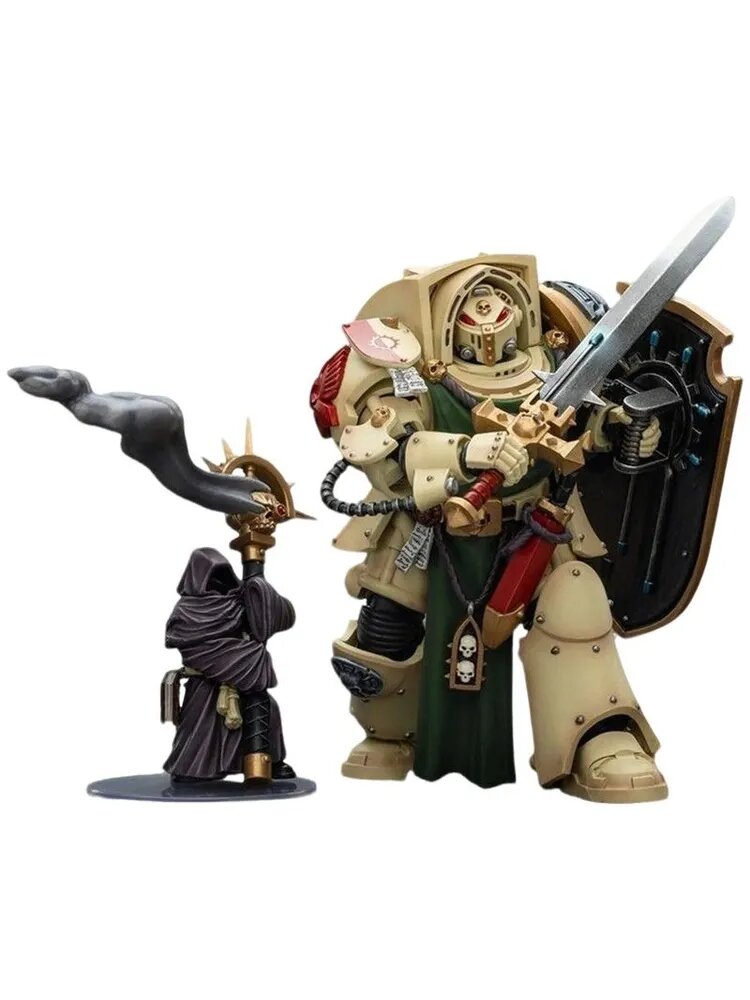 JOYTOY Warhammer 40K 1/18 Фигурка Dark Angels Deathwing Knight 2 With Storm Shield Аниме Военная Модель.
