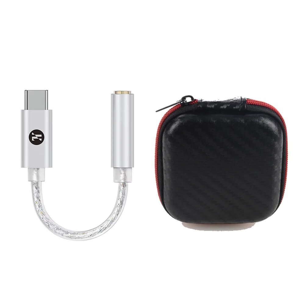 WAPUNO JCALLY JM12 Цифровой аудиоадаптер Type-C на 3,5 мм Красный, JM12 Silver-Bag