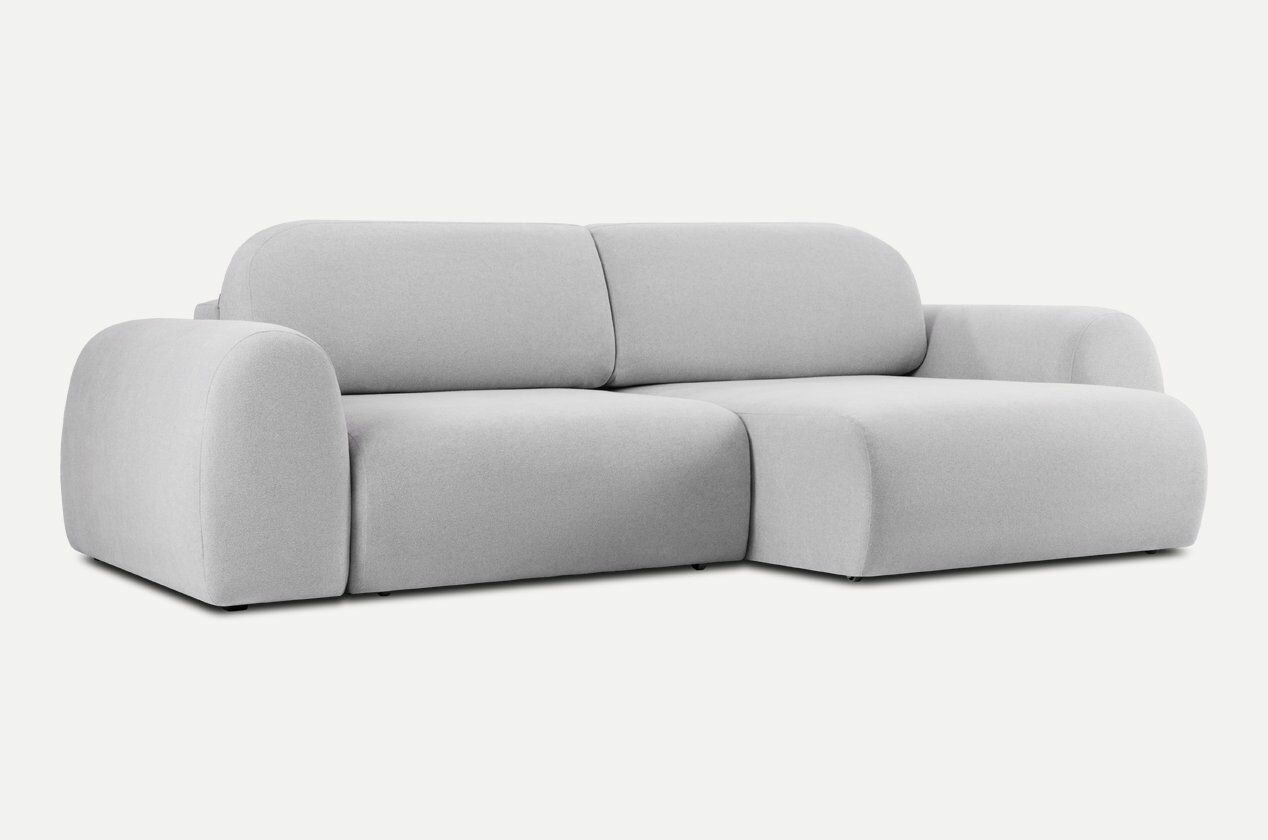 Диван угловой раскладной Divan.ru Лилт Букле Серебристый, 270х170х86 см, спальное место 200х160 см