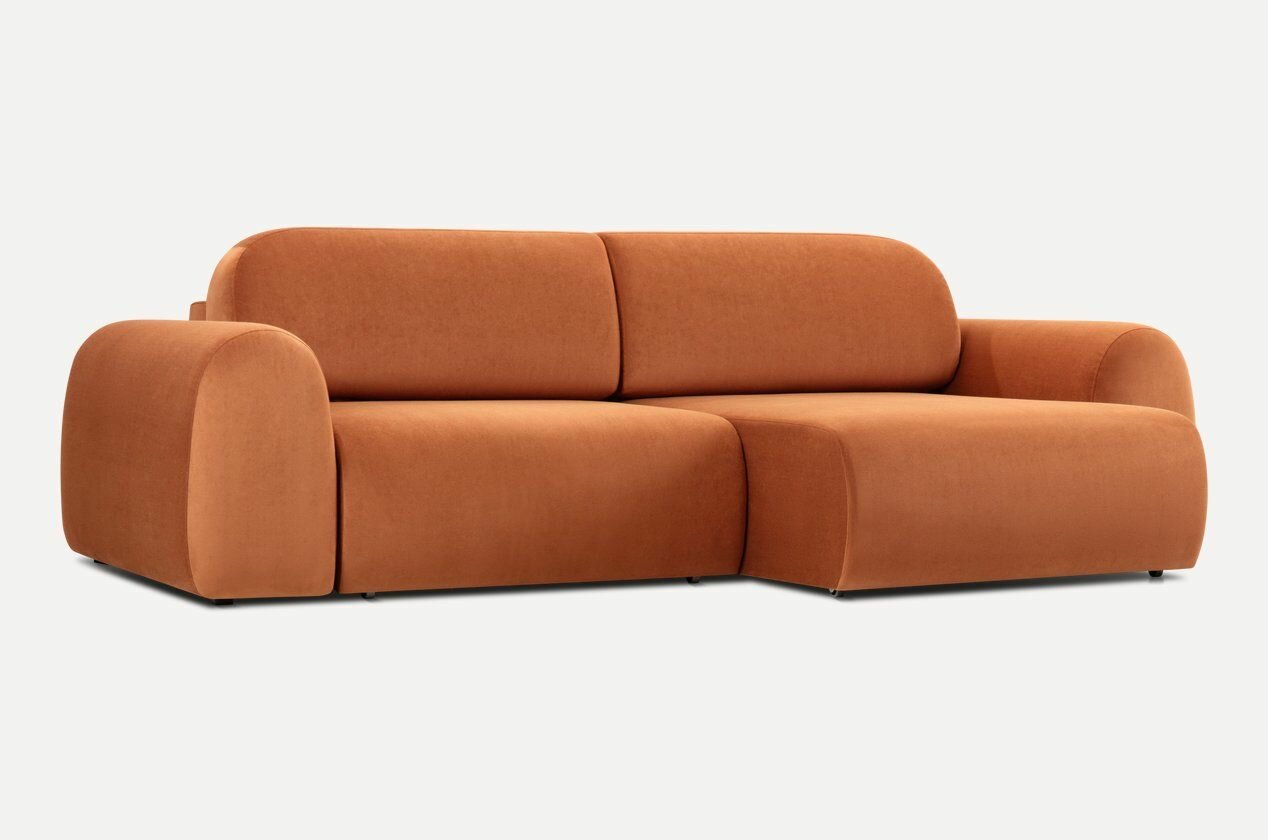 Диван угловой раскладной Divan.ru Лилт Бархат Терракотовый, 270х170х86 см, спальное место 200х160 см