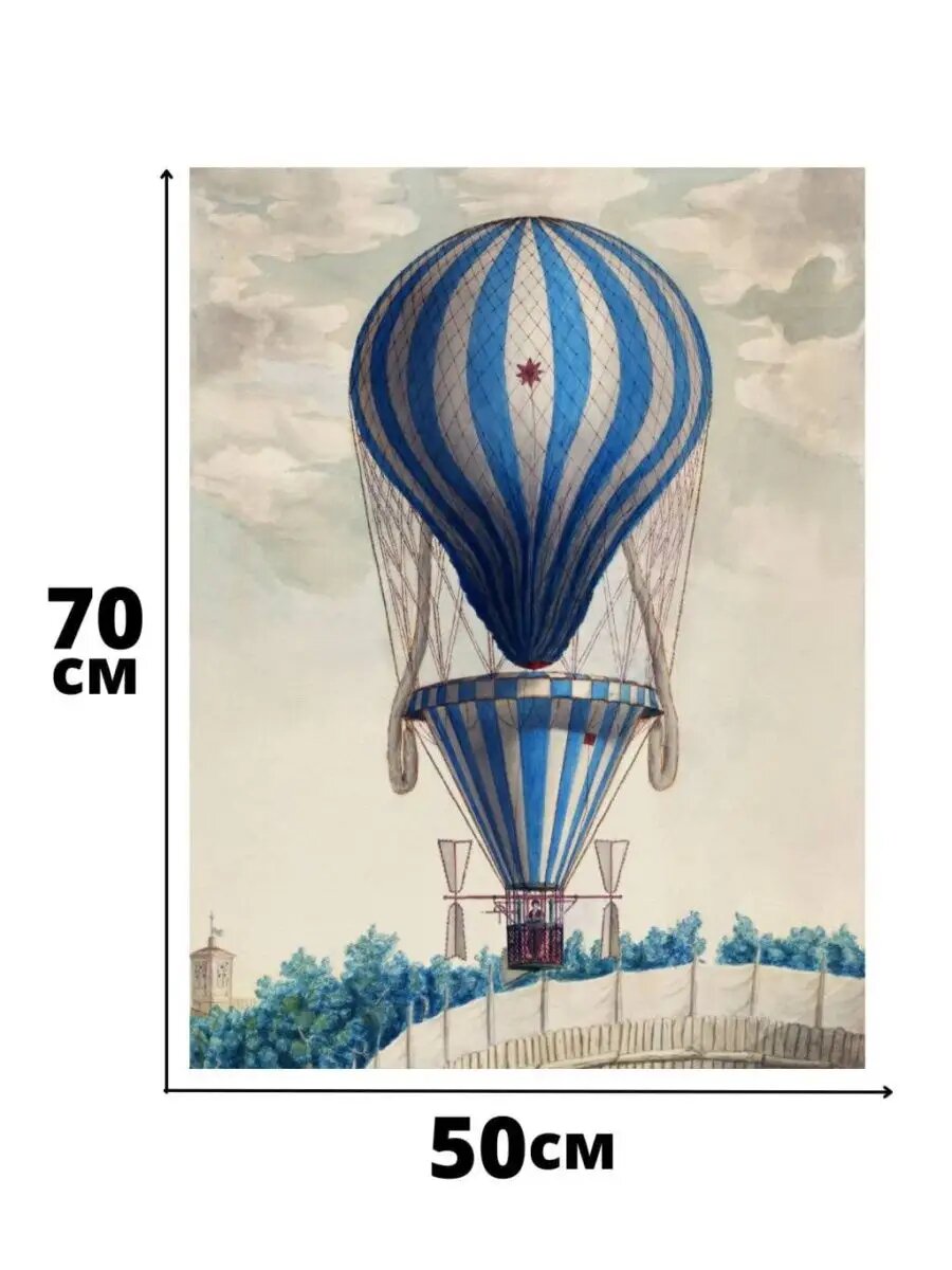 Постер воздушный шар, 50 x 70 см (без полей), бумага, без рамы