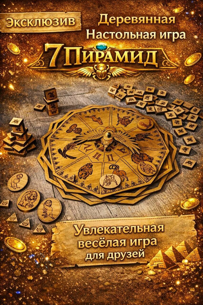 Настольная игра для взрослых и детей " 7 пирамид"