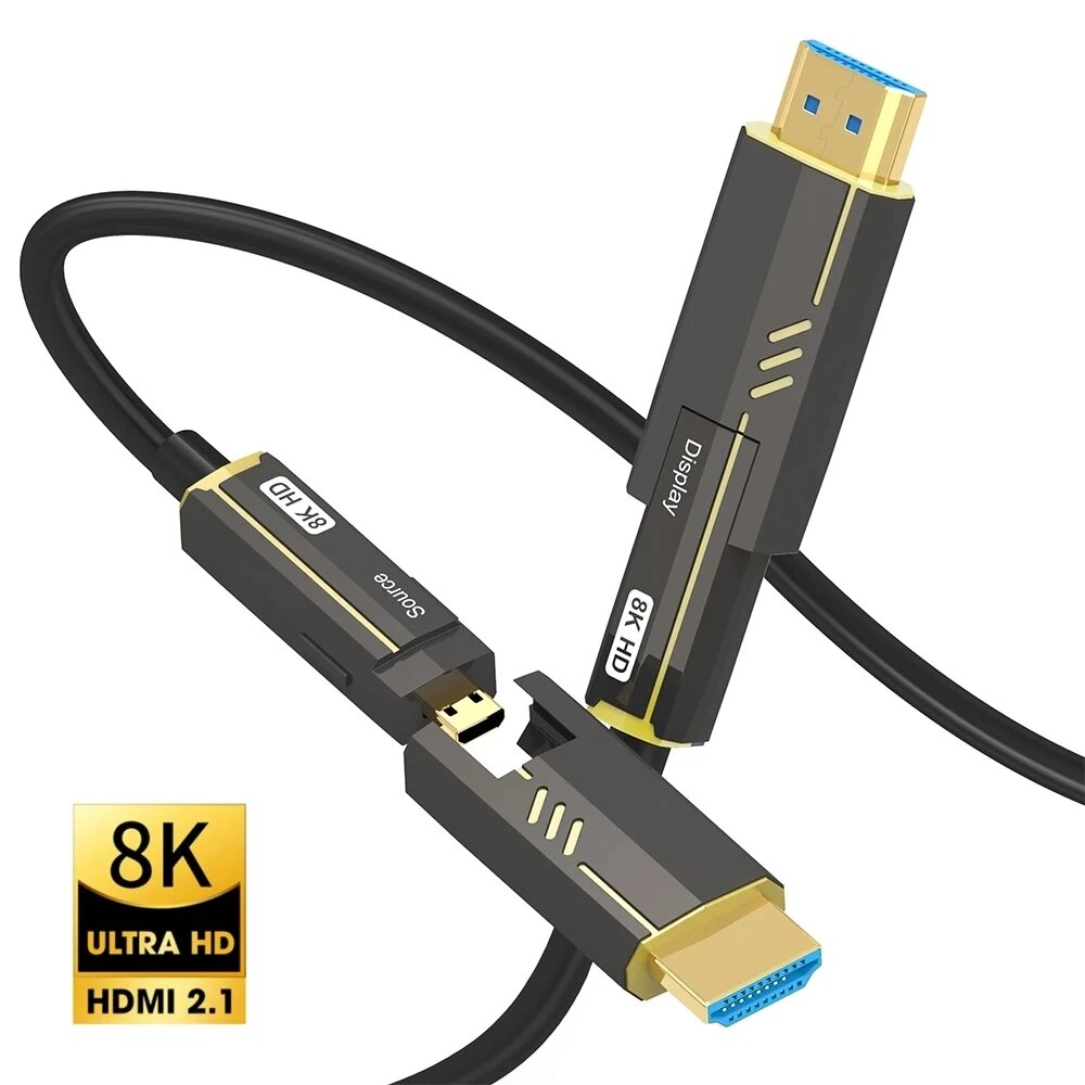 Jasoz 8K оптоволоконный HDMI 2.1 кабель A to D Micro 30m
